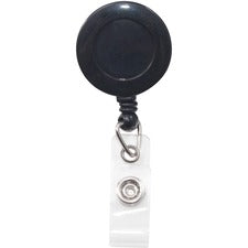 Advantus Swivel-back Retractable Id Card Reel, 30" Extension, Black, 12 ...