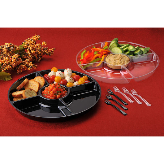 Deli Mate Deli Mate 12" Compartment Tray Clear 25/Case | Round Eye Supply